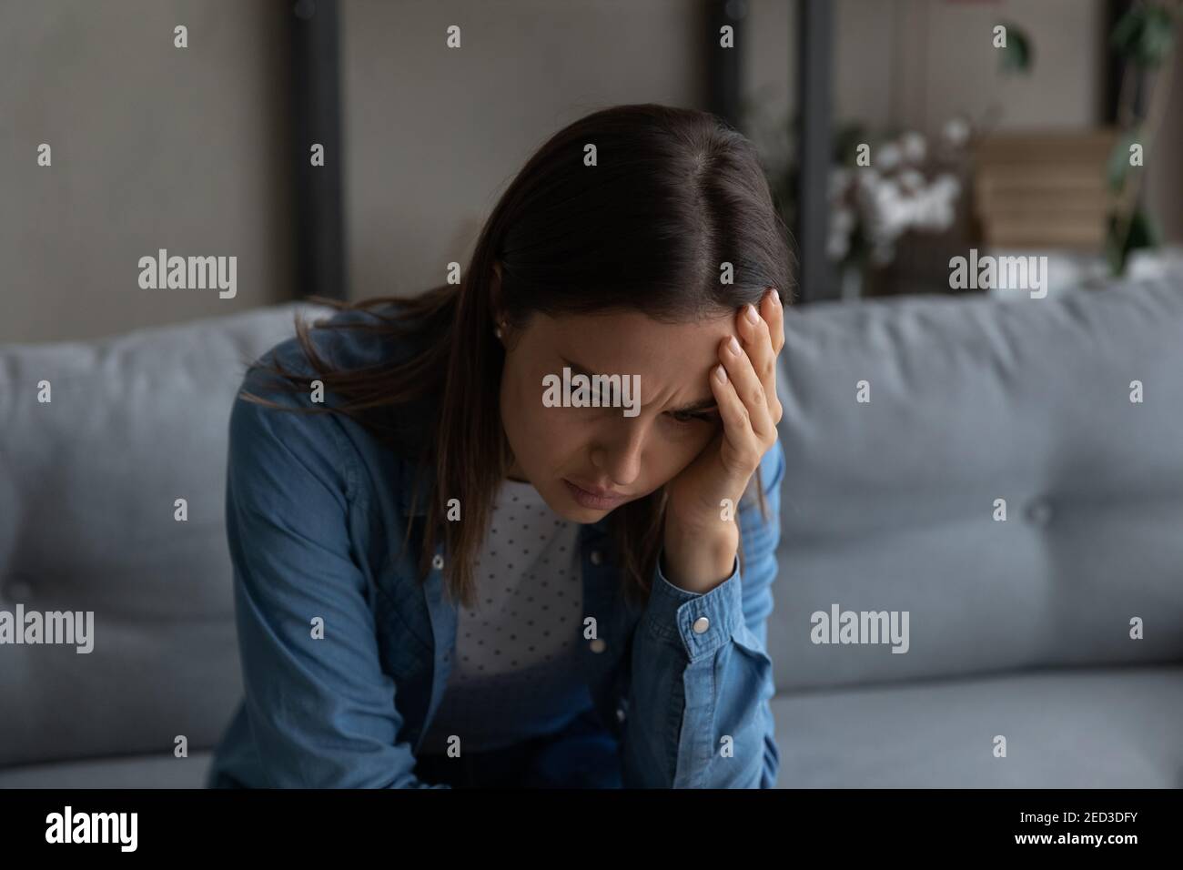 Millennial female suffer from grief heartbreak crisis in relationship ...