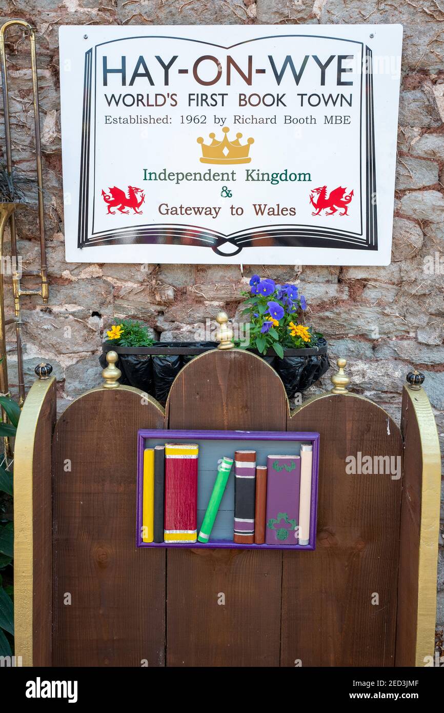 Hay-onWye, the world's first booktown, throne of the KIng of Hay ...