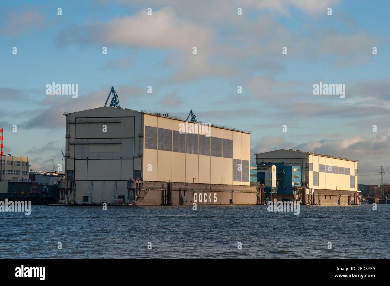 Hamburg Germany - December 16. 2017: Docks in a shipyard in hamburg ...