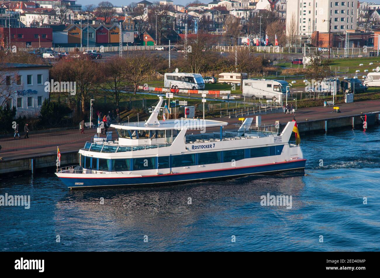 Rostock Germany - December 2. 2017: Rostocker 7 passenger ship journey ...