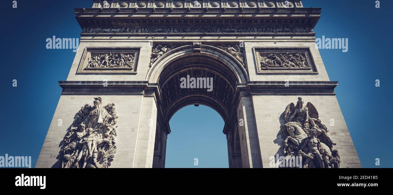 Panoramic view of famous Arc de Triomphe, Paris, France Stock Photo - Alamy