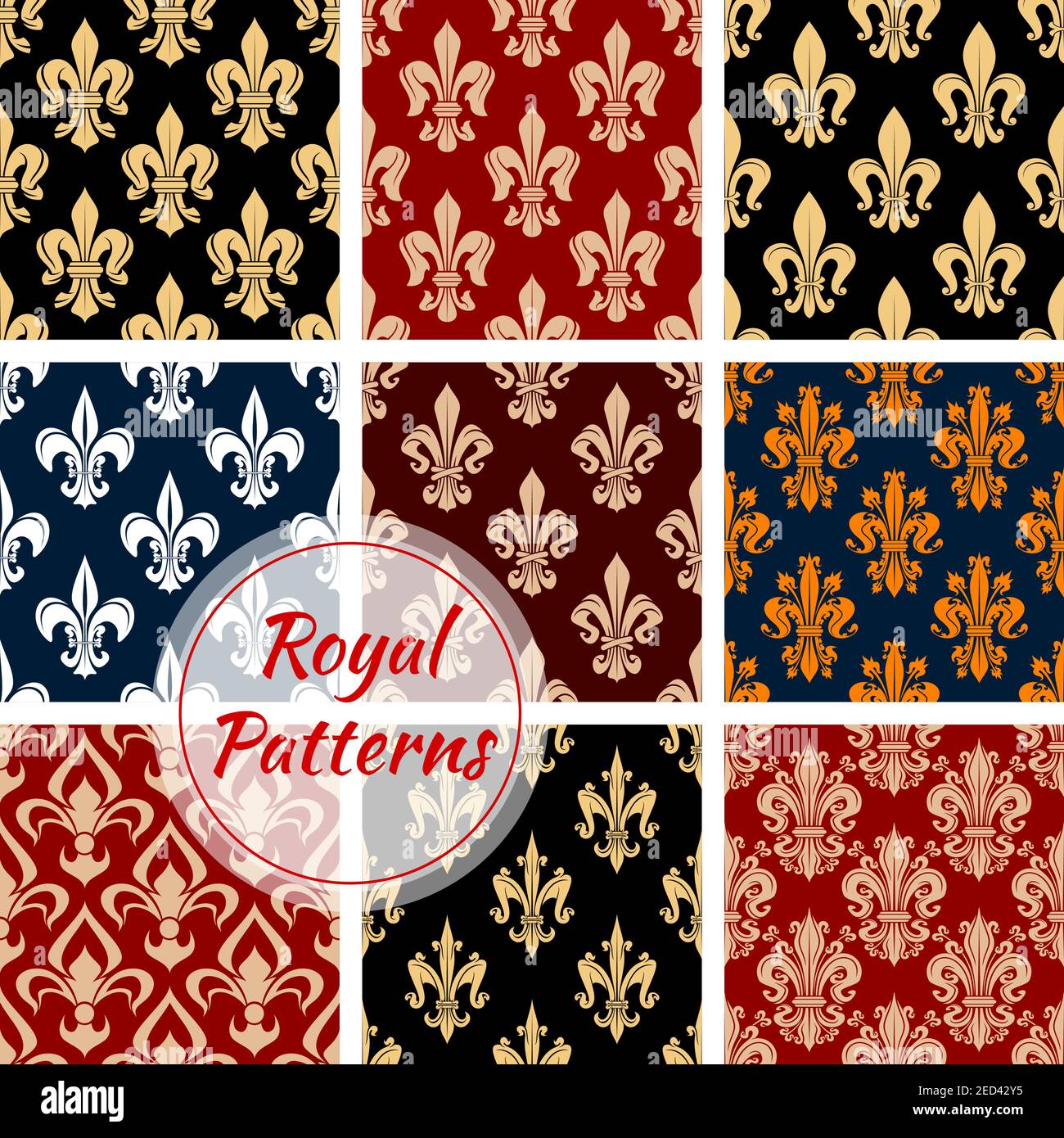 Fleur-de-lys seamless pattern background with french royal floral ...