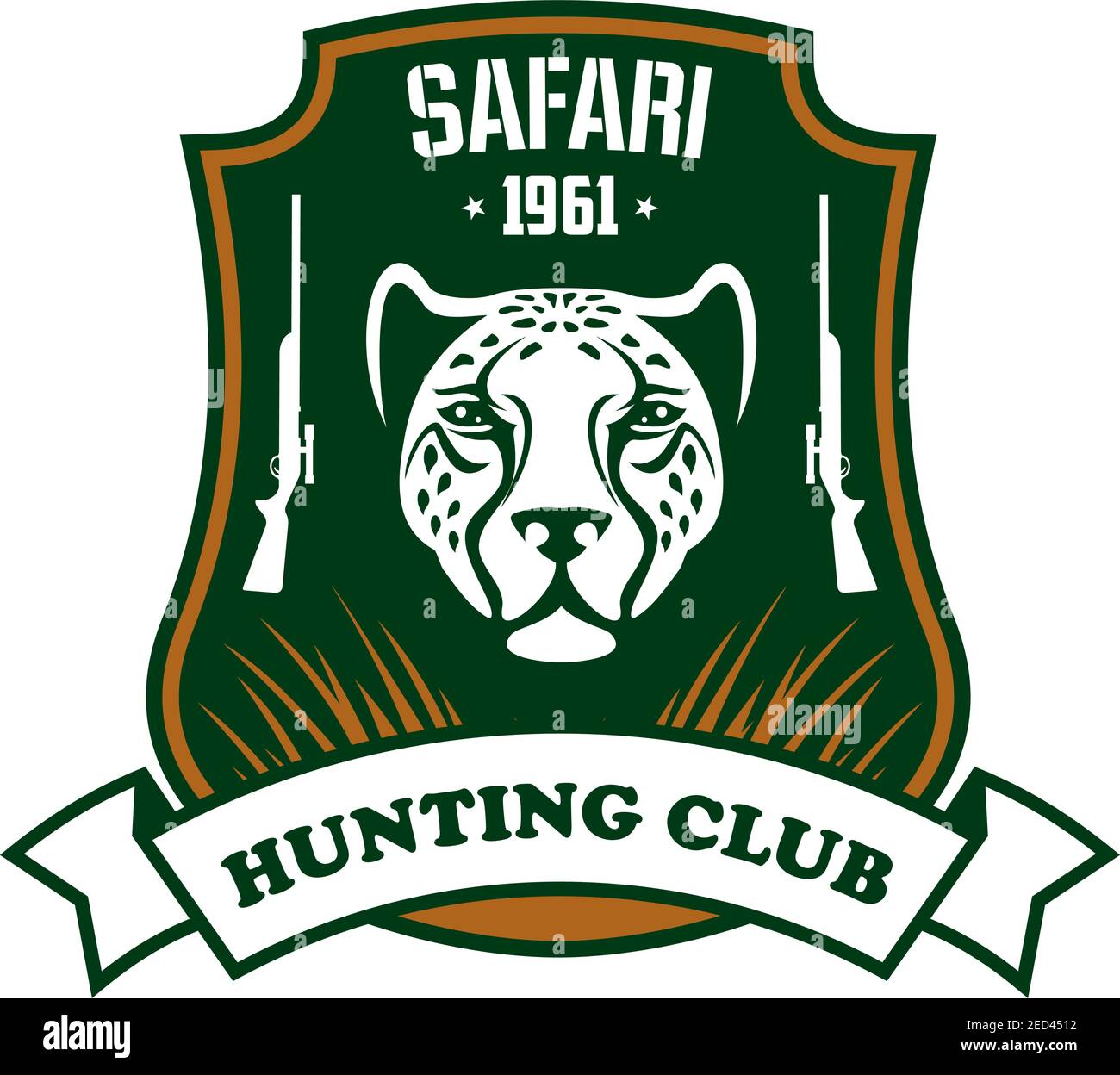 Hunting sport club sign. Safari hunter team vector icon. Wild african ...