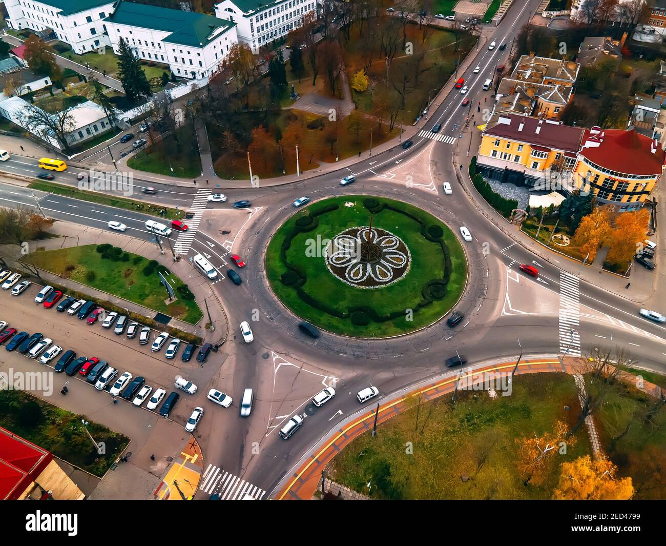 Aerial view of roundabout road hi-res stock photography and images - Alamy