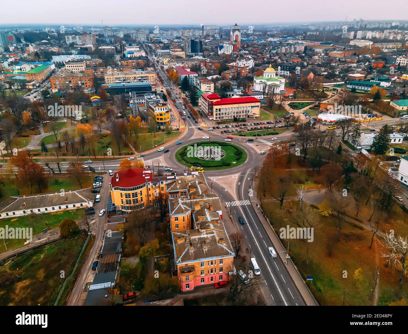 Aerial view cars traffic houses hi-res stock photography and images - Alamy