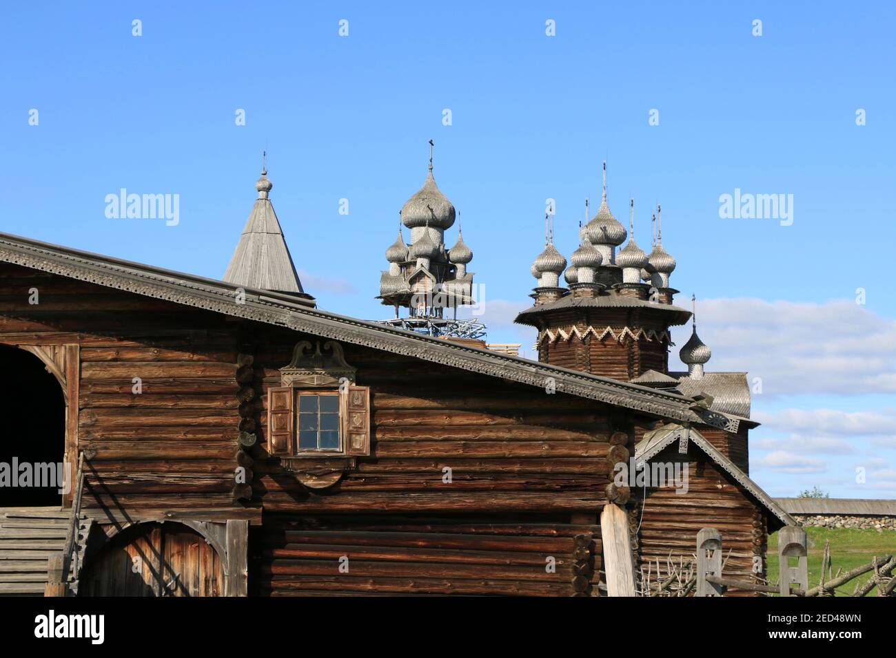 Historic ensemble of traditional timber architecture at Kizhi, in ...