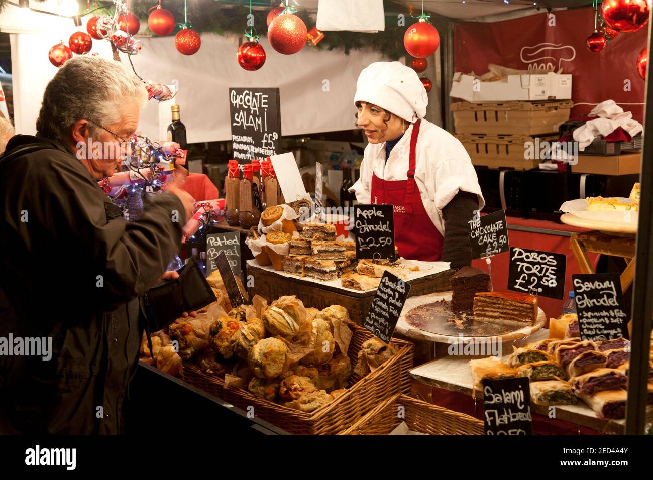 Food stall at Real Food Market, South Bank, London Stock Photo - Alamy