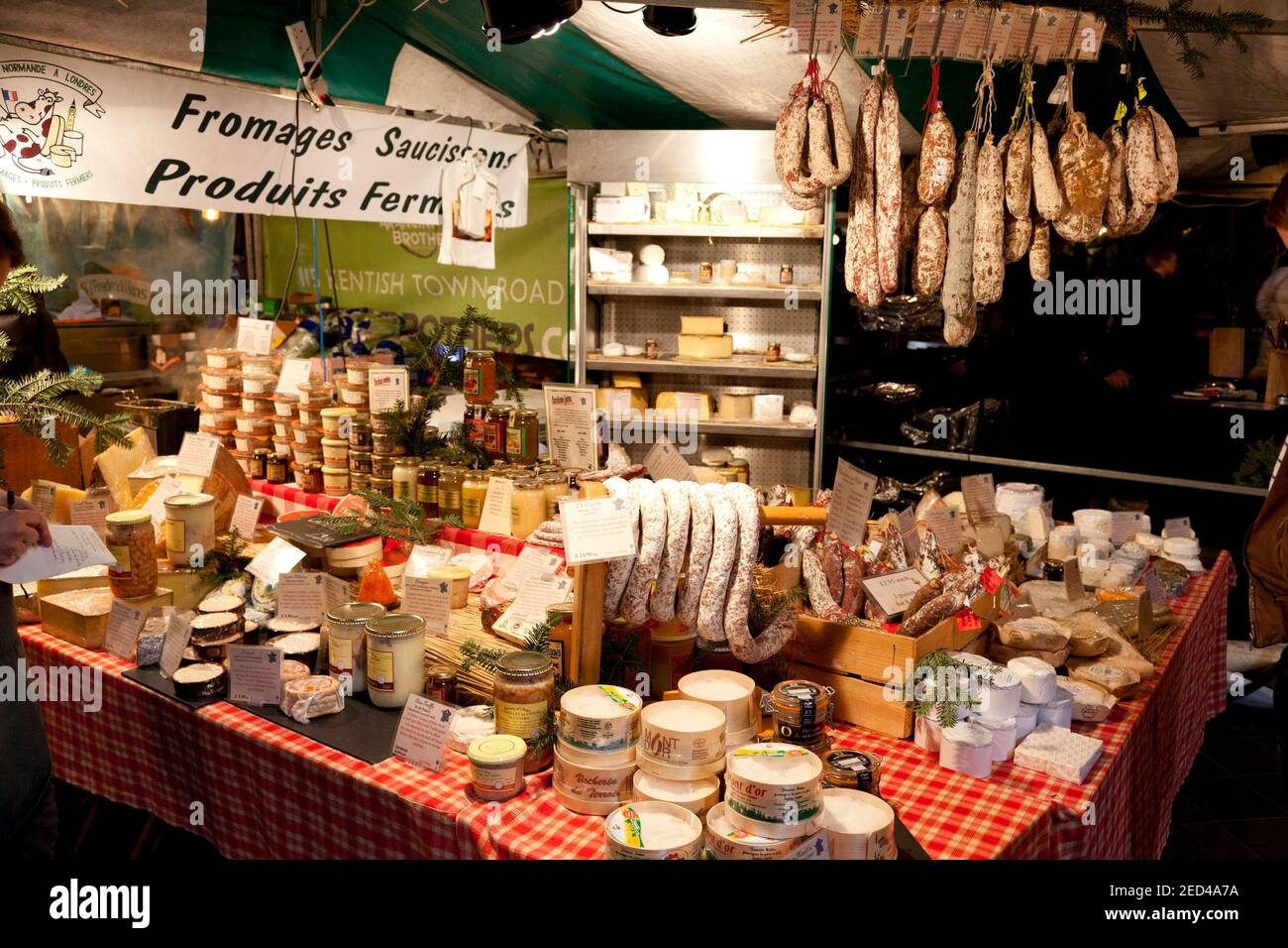 Food stall at Real Food Market, London Stock Photo - Alamy