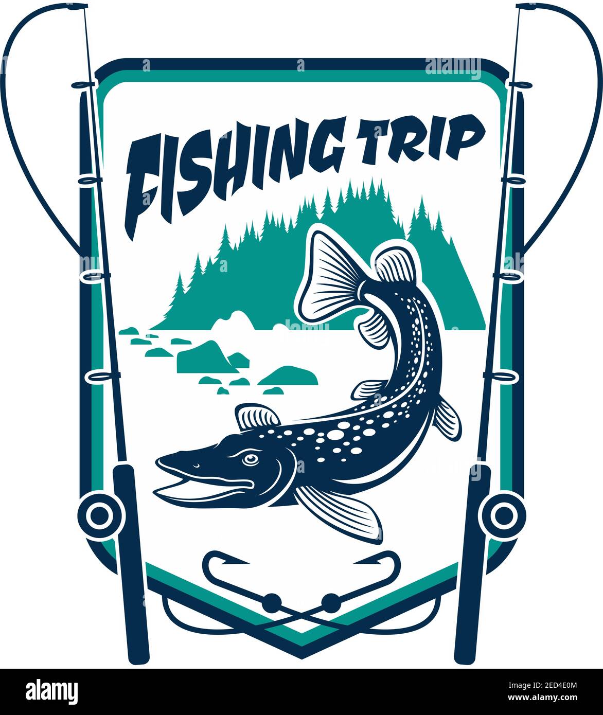 Hooked trout Stock Vector Images - Alamy