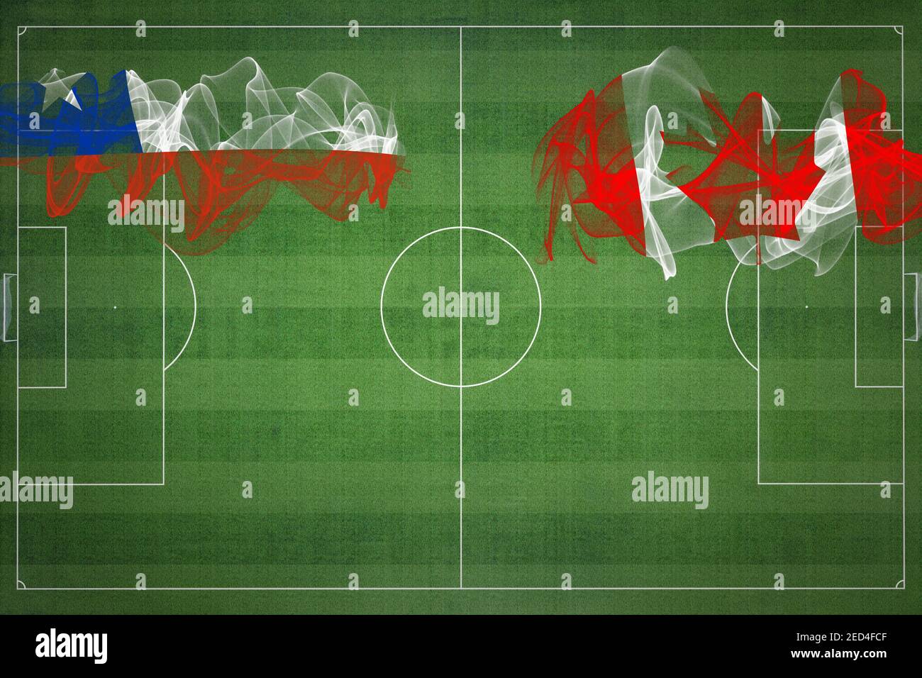 Chile vs Canada Soccer Match, national colors, national flags, soccer ...