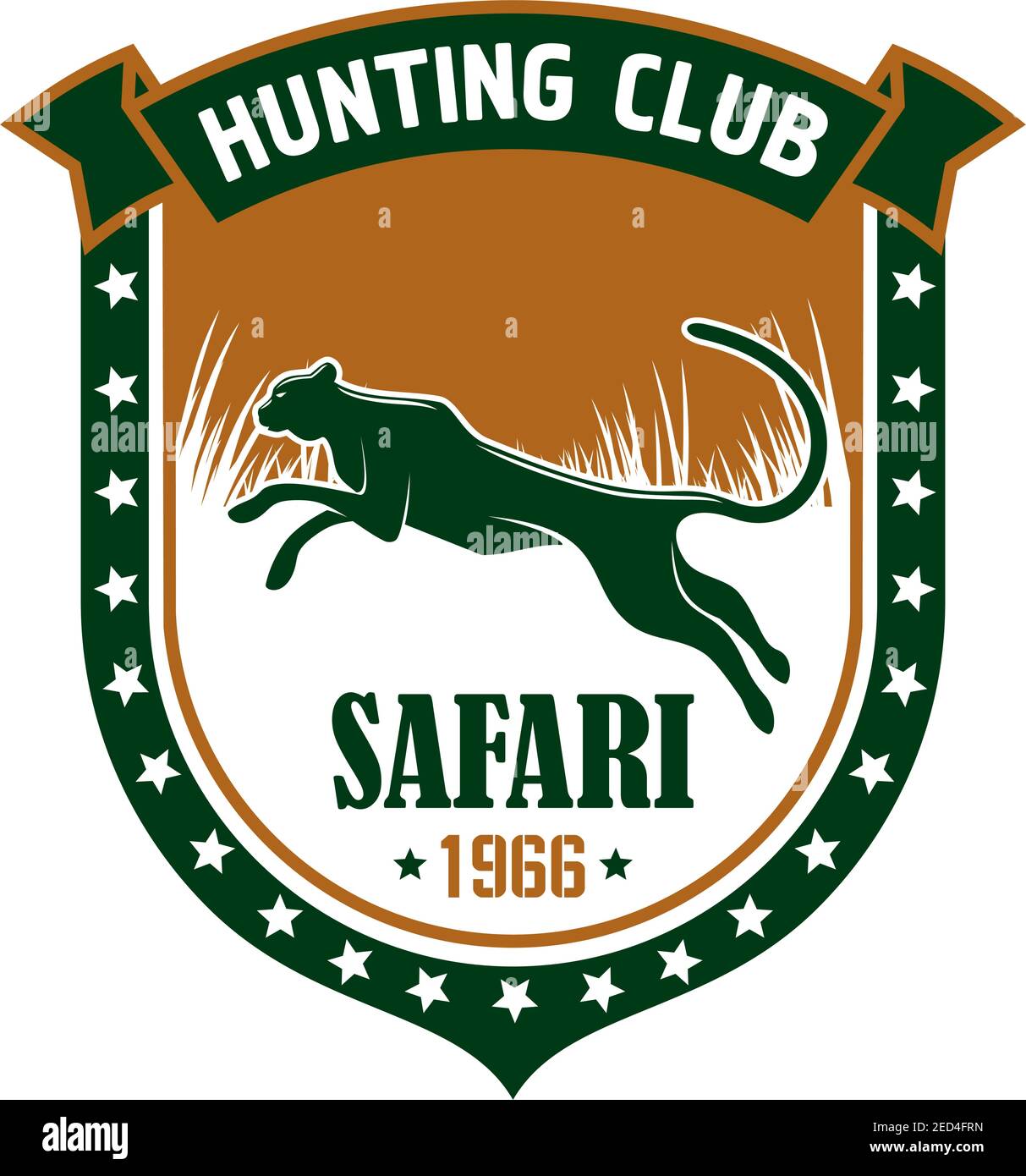 Hunting sign. Hunters sport club vector isolated icon badge. African ...