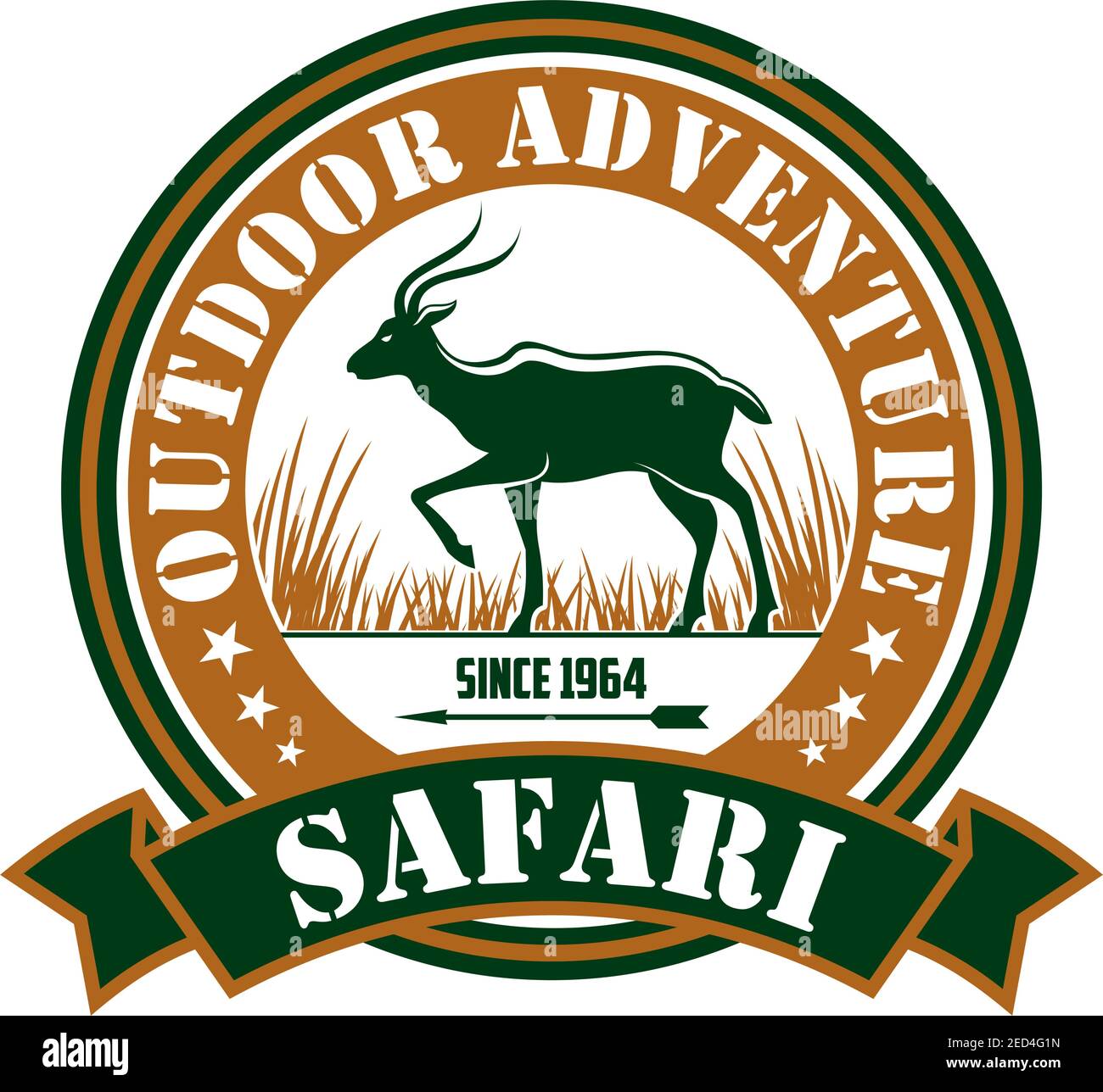 Safari Hunting sign. Outdoor hunter sport adventure club. Vector ...
