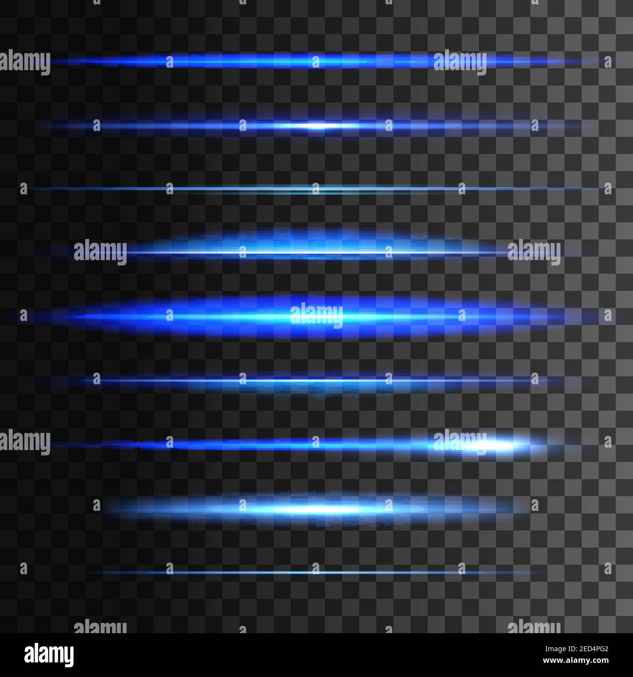Glowing light lines. Vector set of light glow linear effect. Blue neon ...