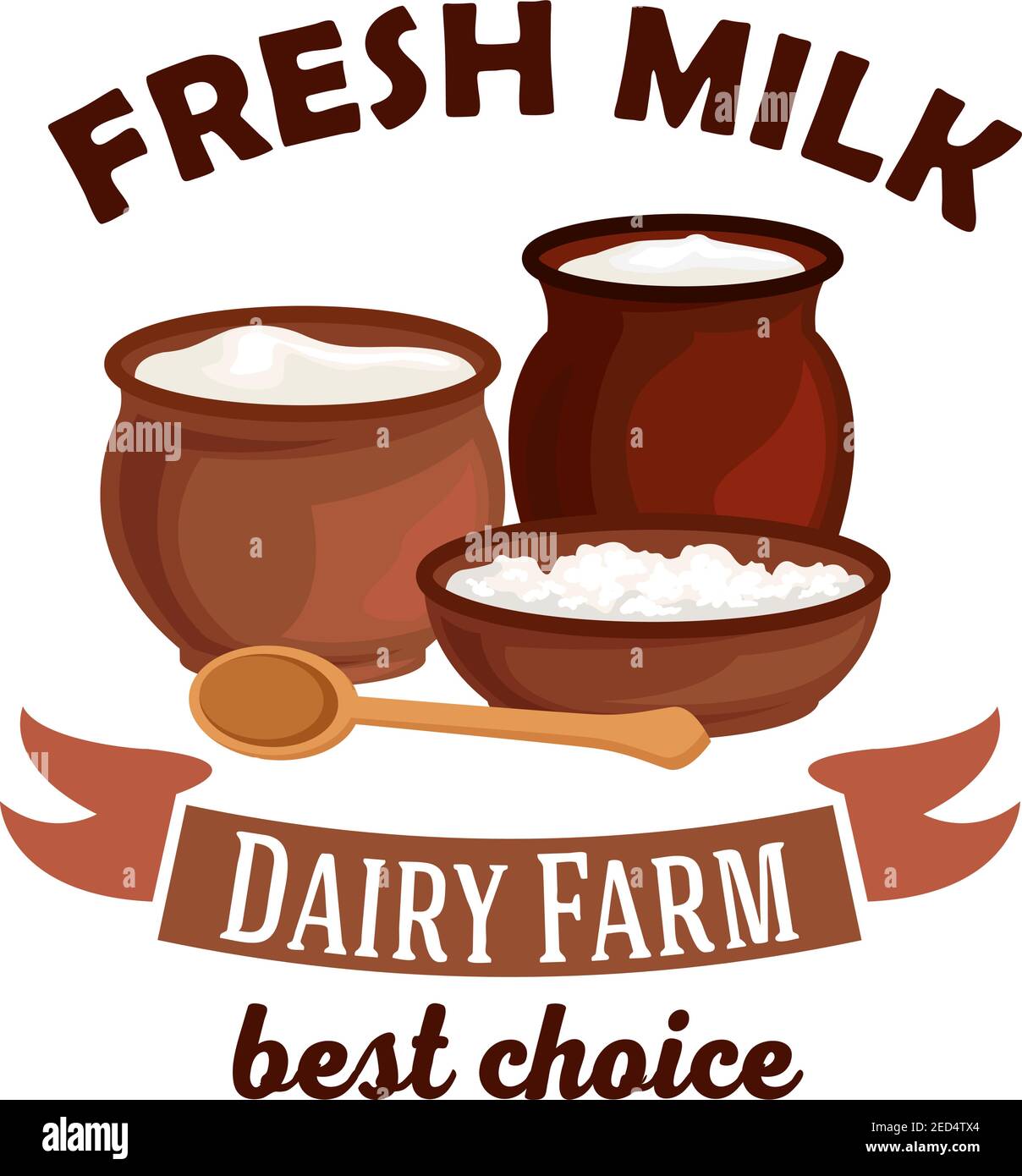 Fresh milk. Dairy farm vector isolated icon. Vector milk pitcher, sour ...