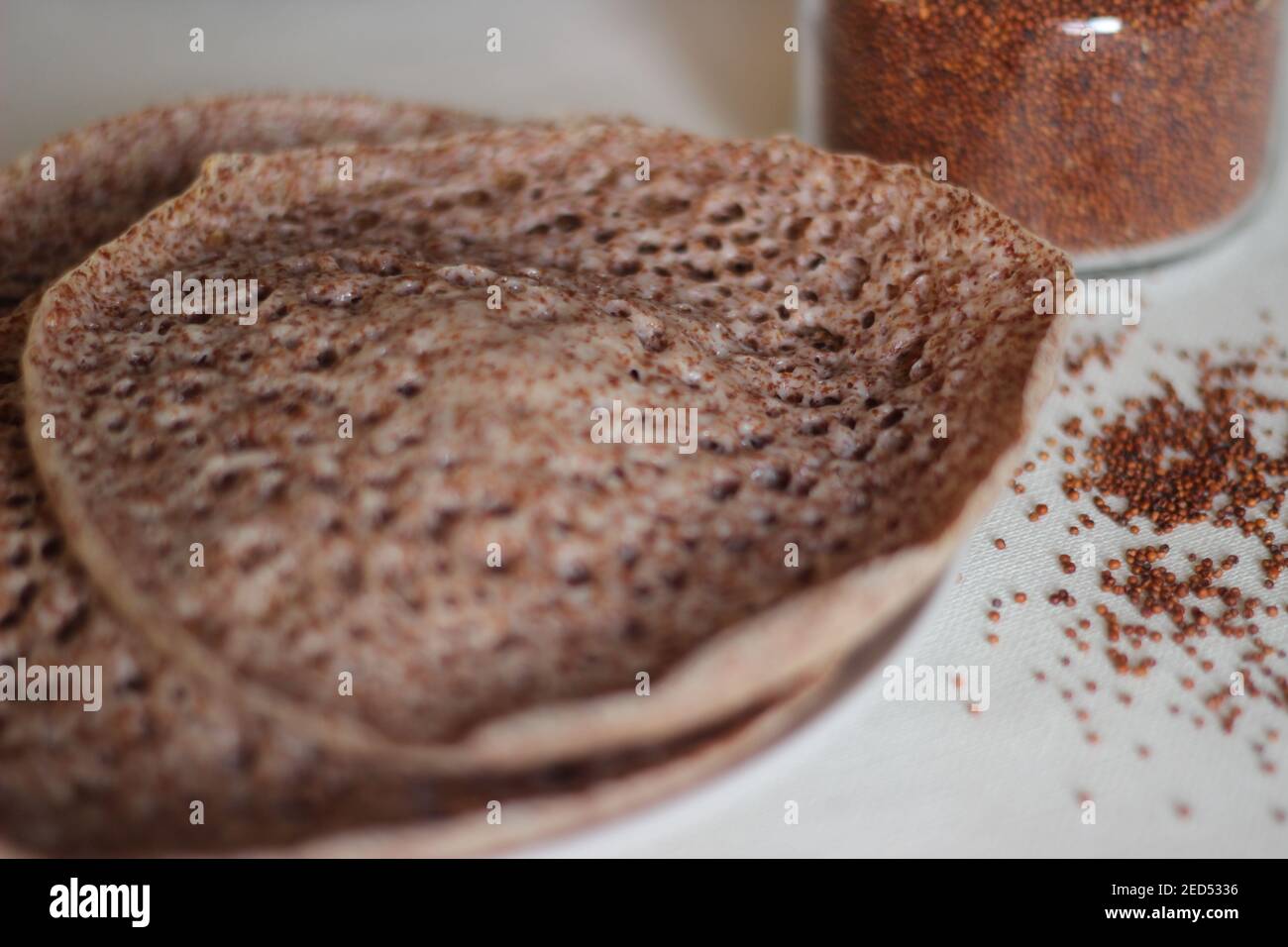 Hoppers made of finger millet also known as Ragi in India. Home made ...