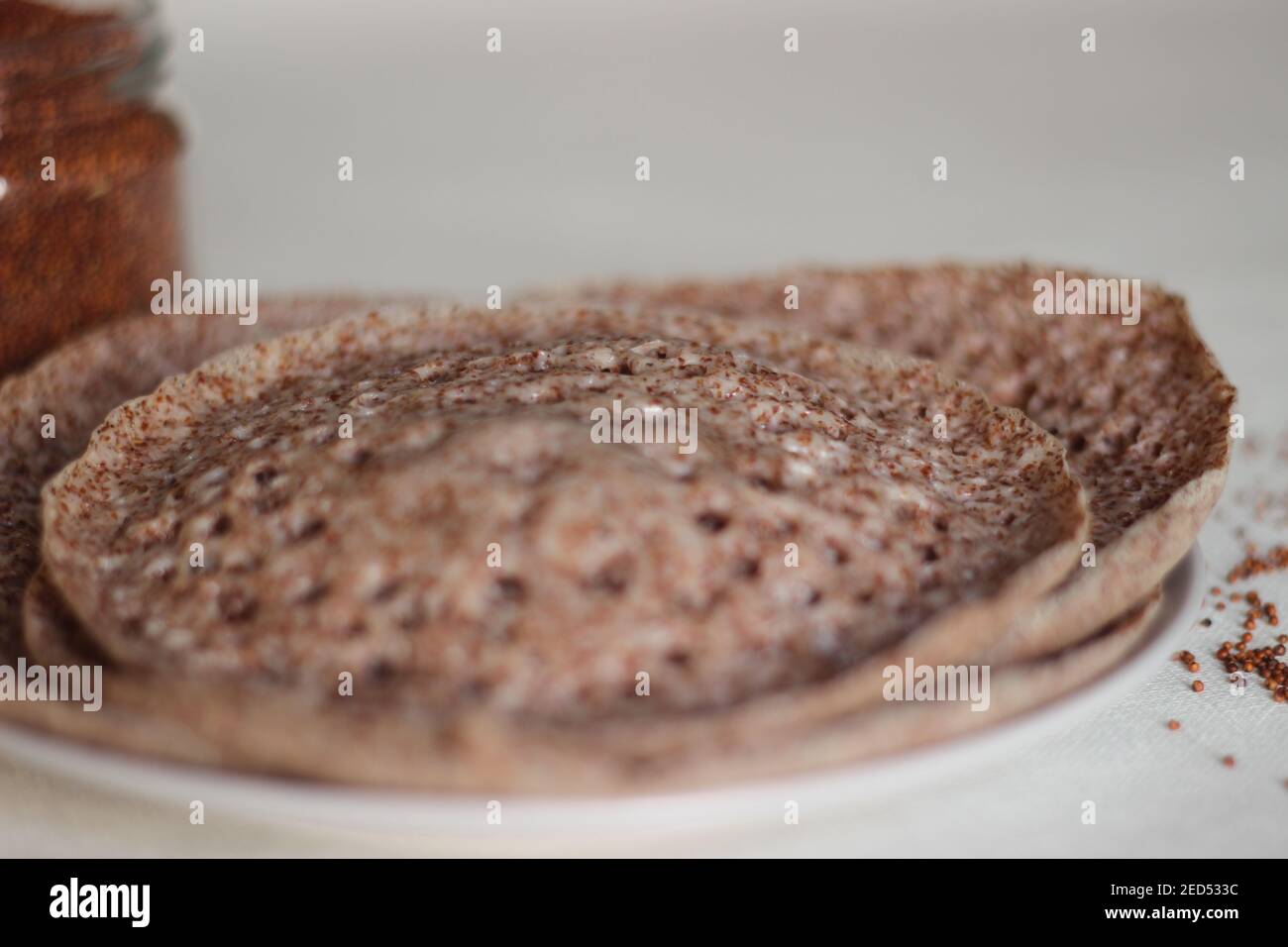 Hoppers made of finger millet also known as Ragi in India. Home made ...