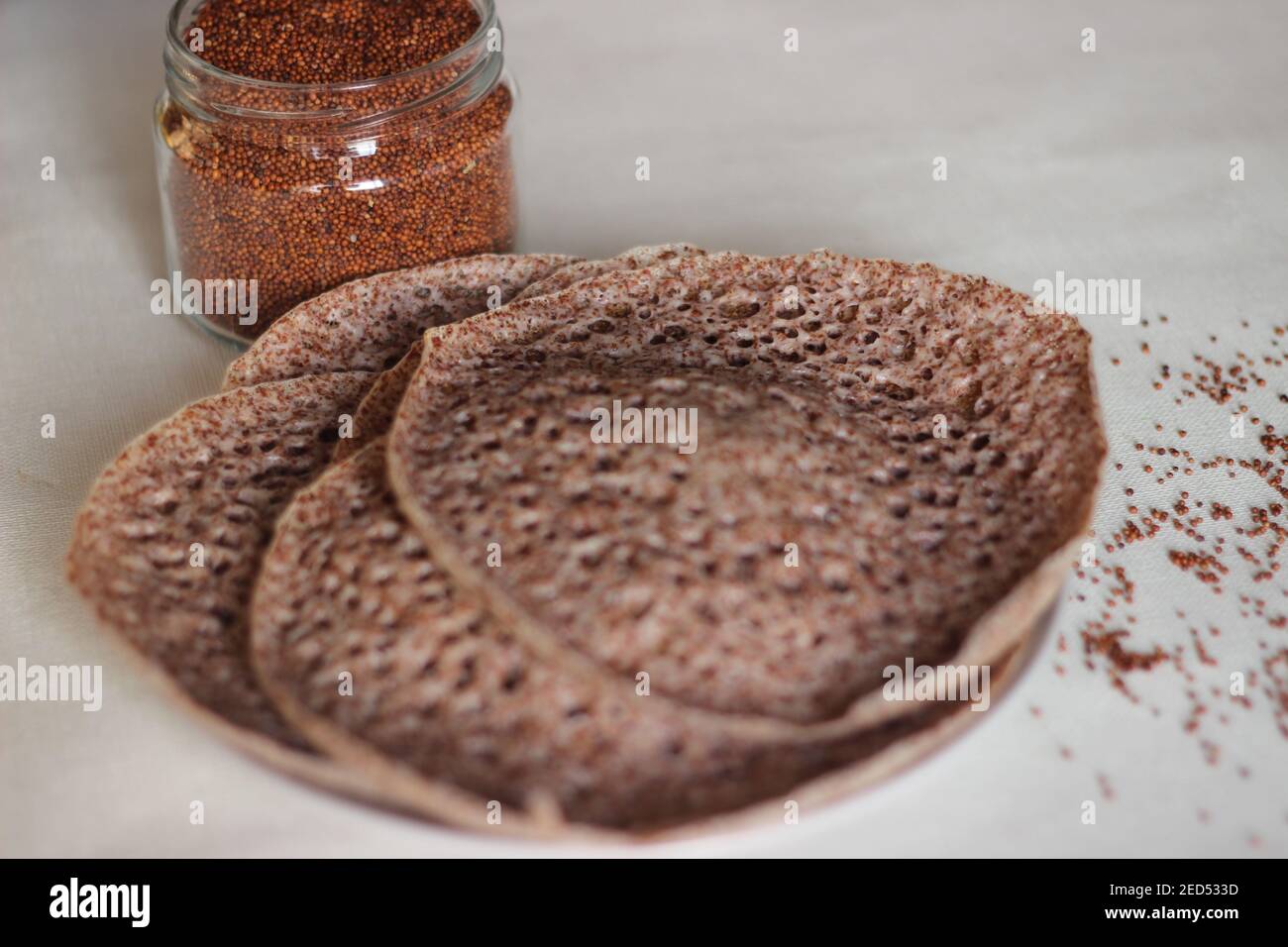 Hoppers made of finger millet also known as Ragi in India. Home made ...