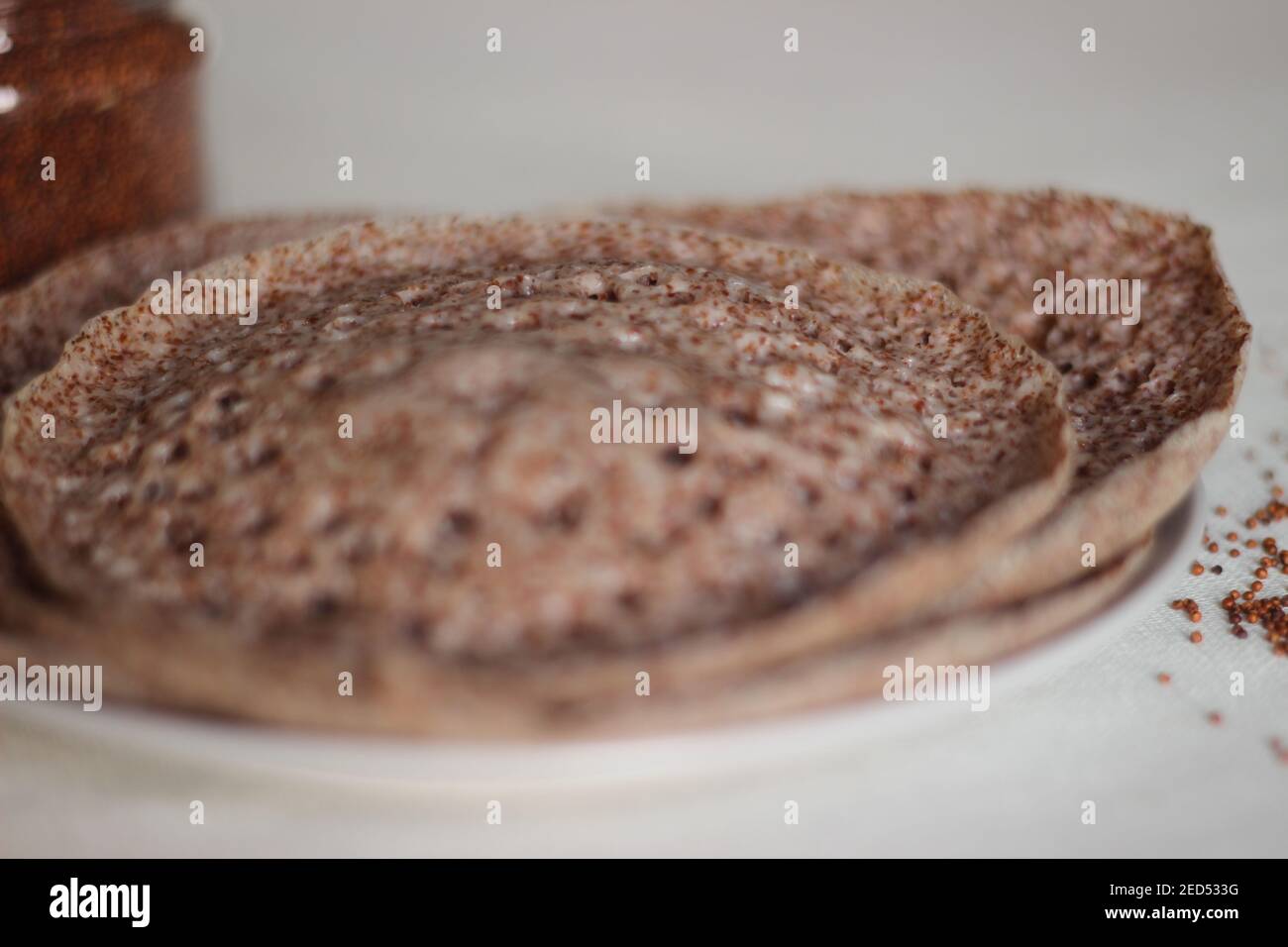 Hoppers made of finger millet also known as Ragi in India. Home made ...