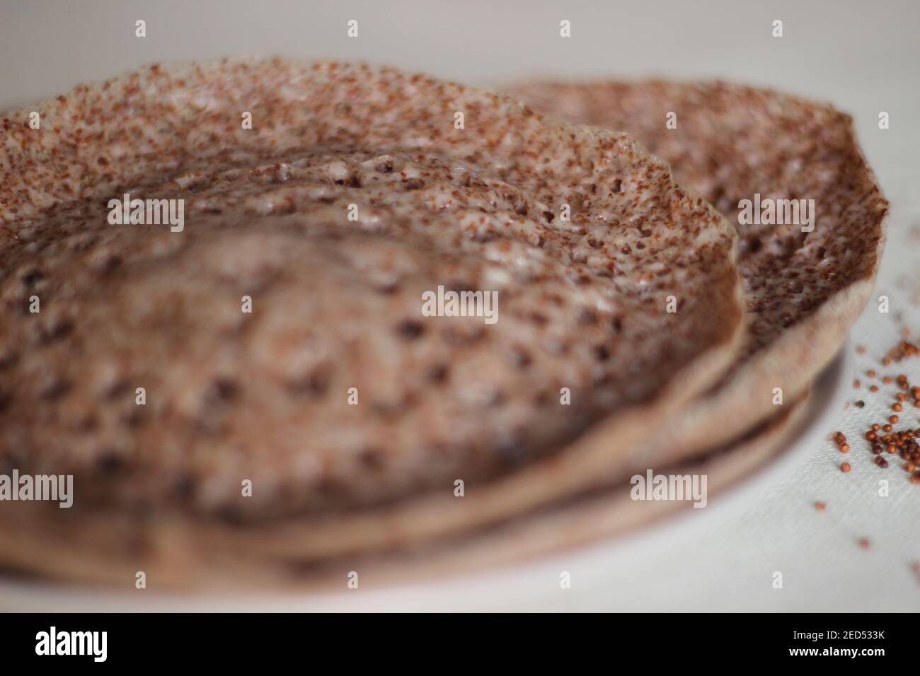 Hoppers made of finger millet also known as Ragi in India. Home made ...