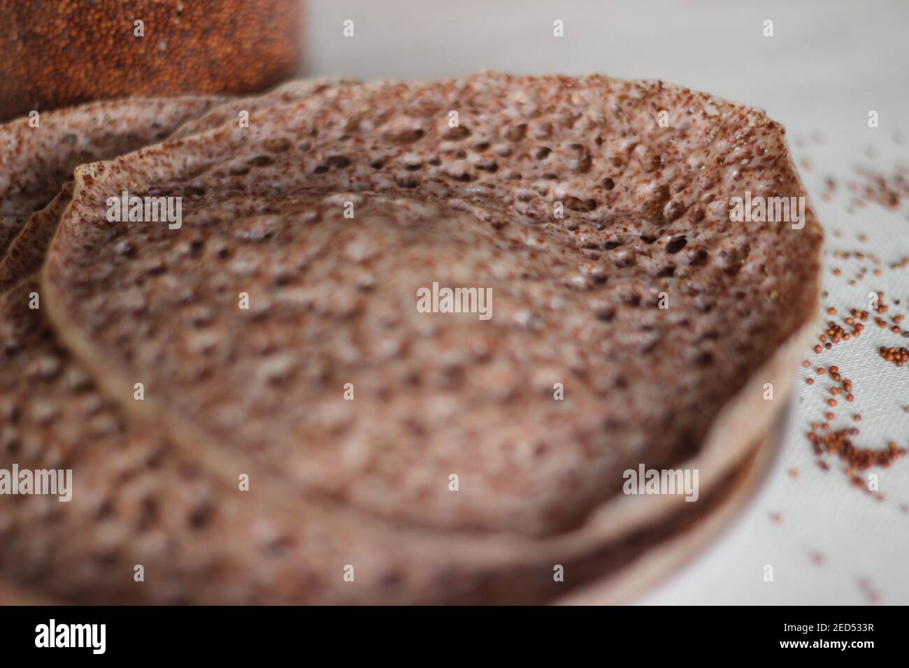 Hoppers made of finger millet also known as Ragi in India. Home made ...