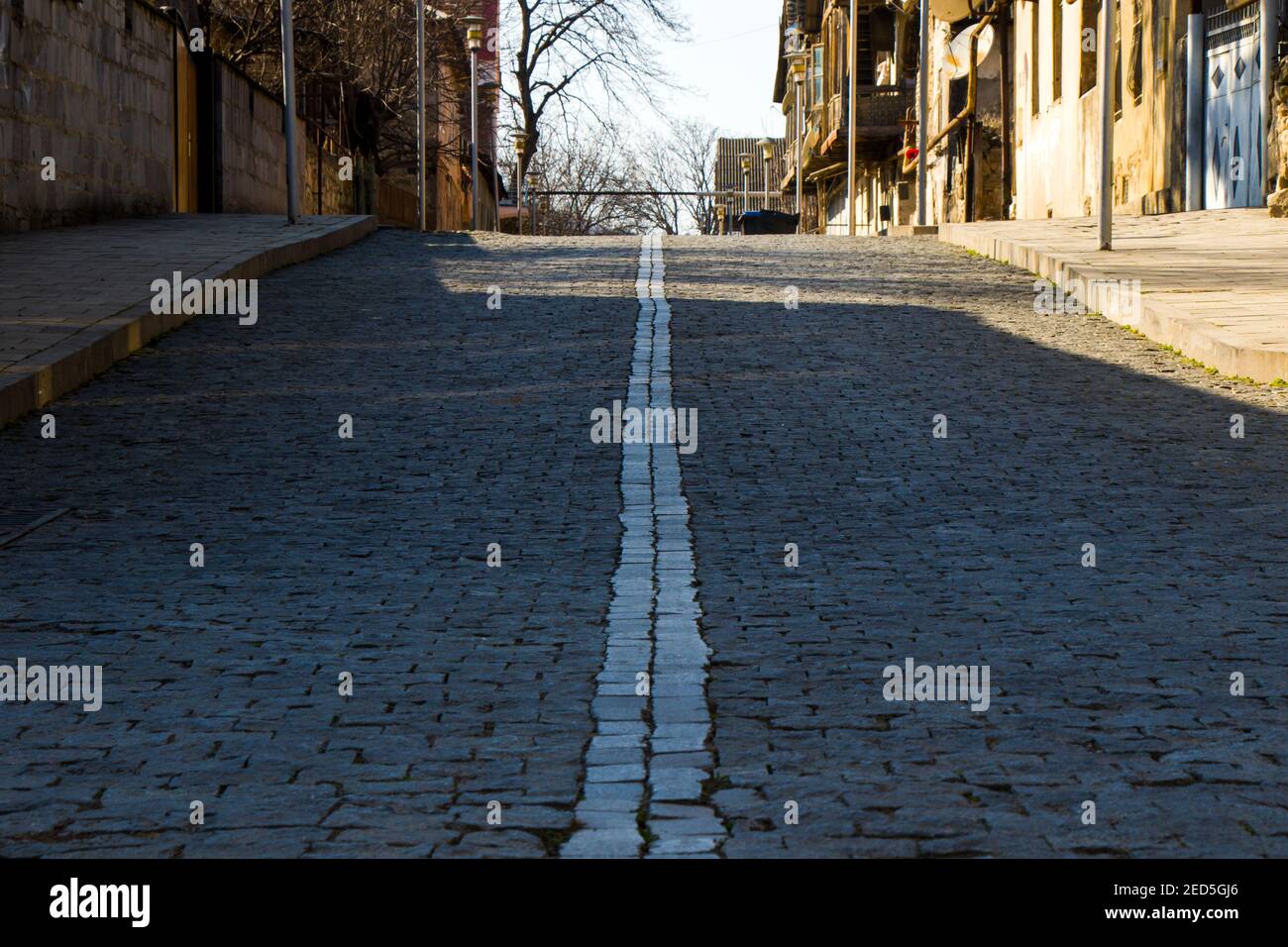 Stone street view, street in village in Georgia Stock Photo - Alamy
