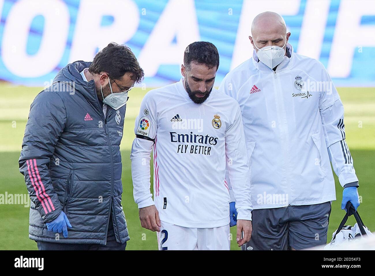 Daniel Carvajal of Real Madrid injury during the La Liga match between ...