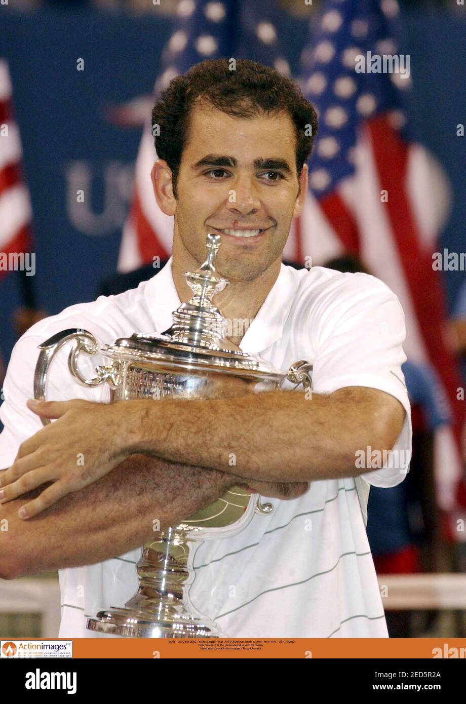 Pete sampras with the mens singles trophy hi-res stock photography and ...