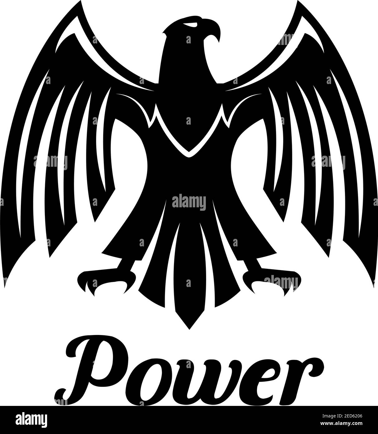 Eagle isolated vector emblem. Heraldic gothic falcon predatory bird ...