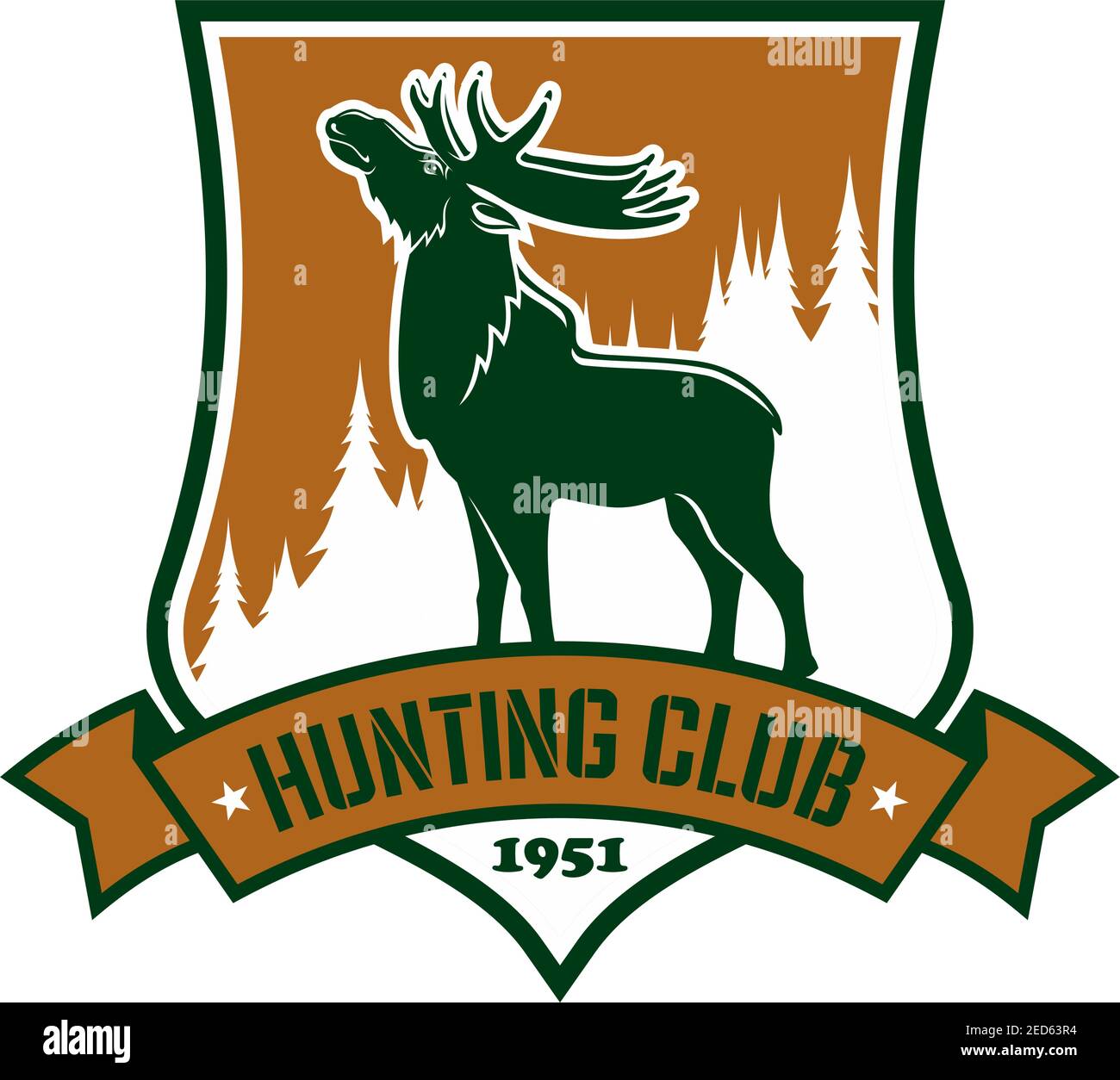 Hunting sport sign. Vector badge or emblem for hunters club. Vector ...