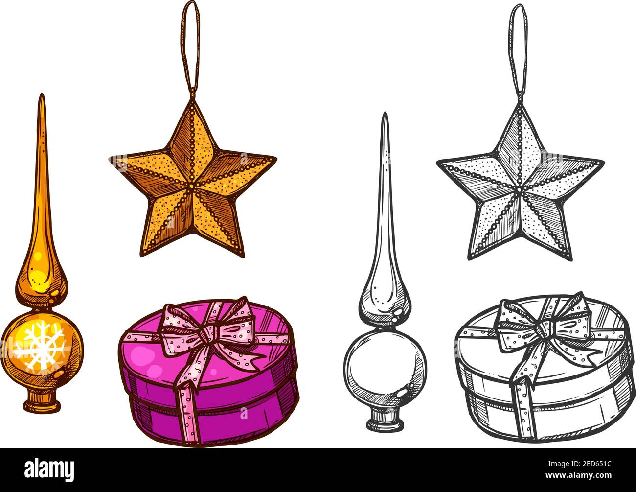 Christmas Tree Star Topper Drawing