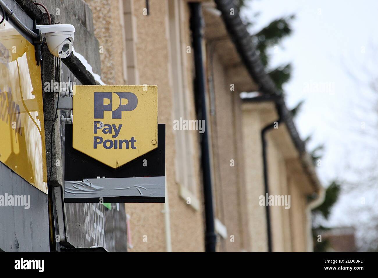 Pay Point Sign Outside a Newsagent Stock Photo - Alamy