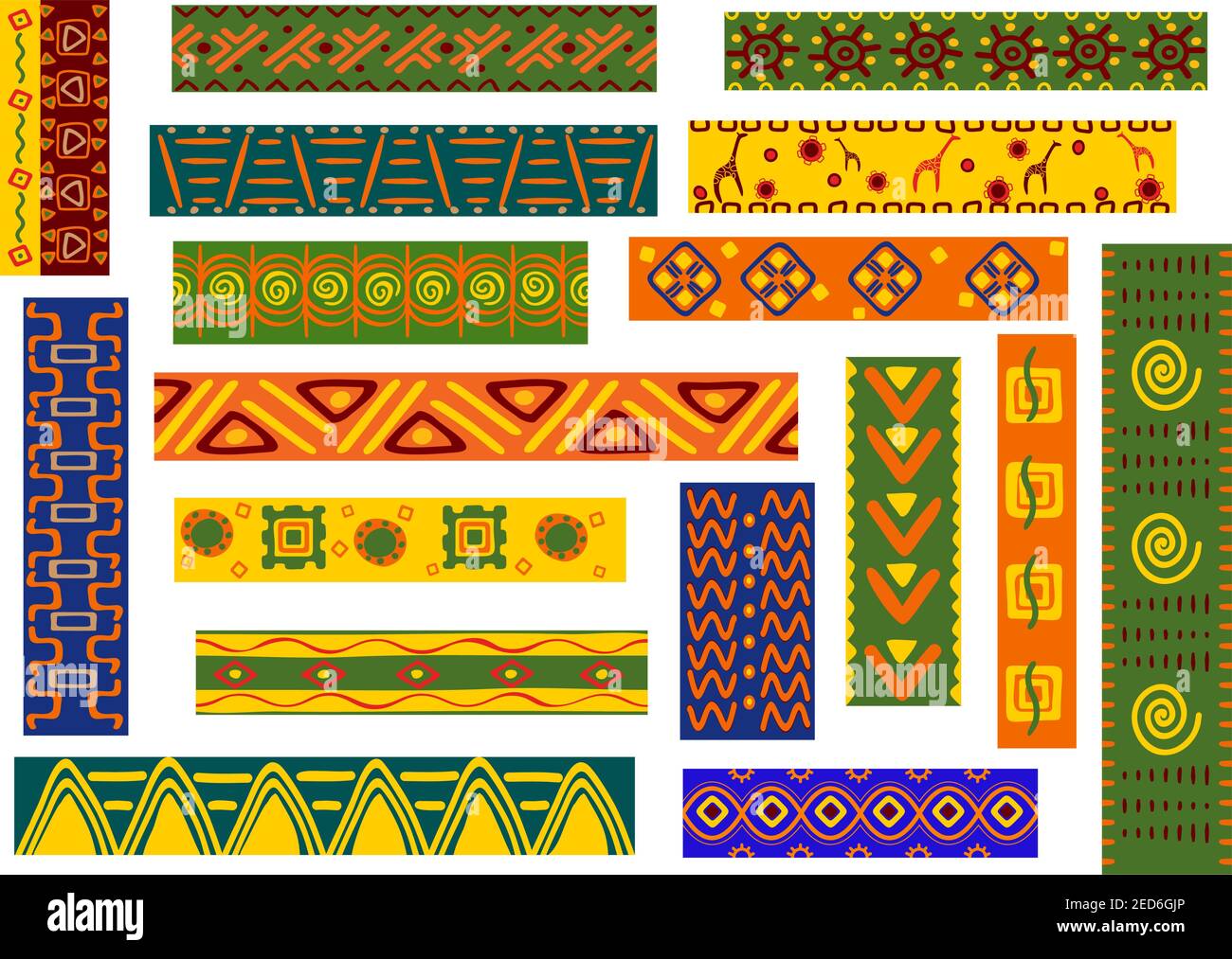 African ethnic decorative ornaments backgrounds. Tribal and national ...