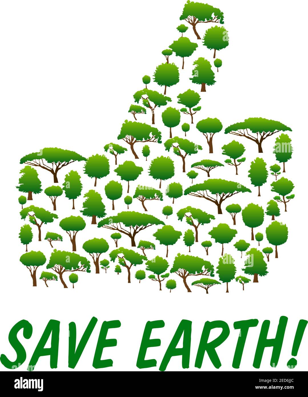 Save Earth. Nature environment protection emblem in shape of human hand ...