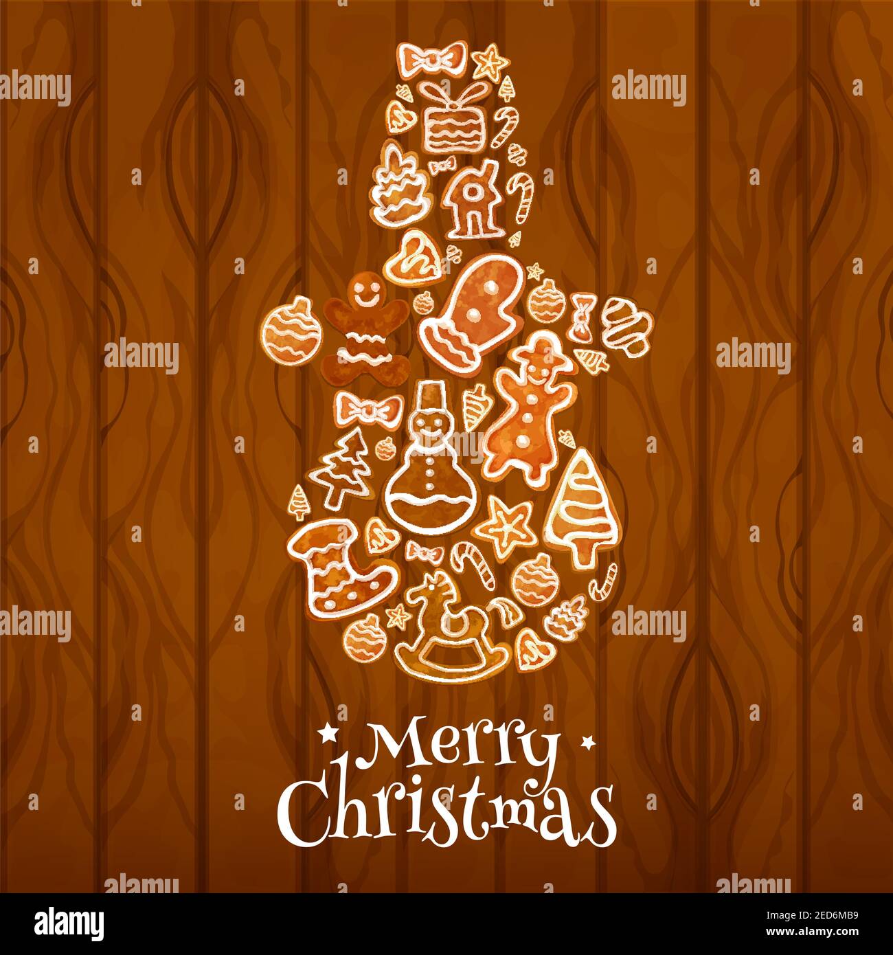Gingerbread tree ornaments Stock Vector Images - Alamy