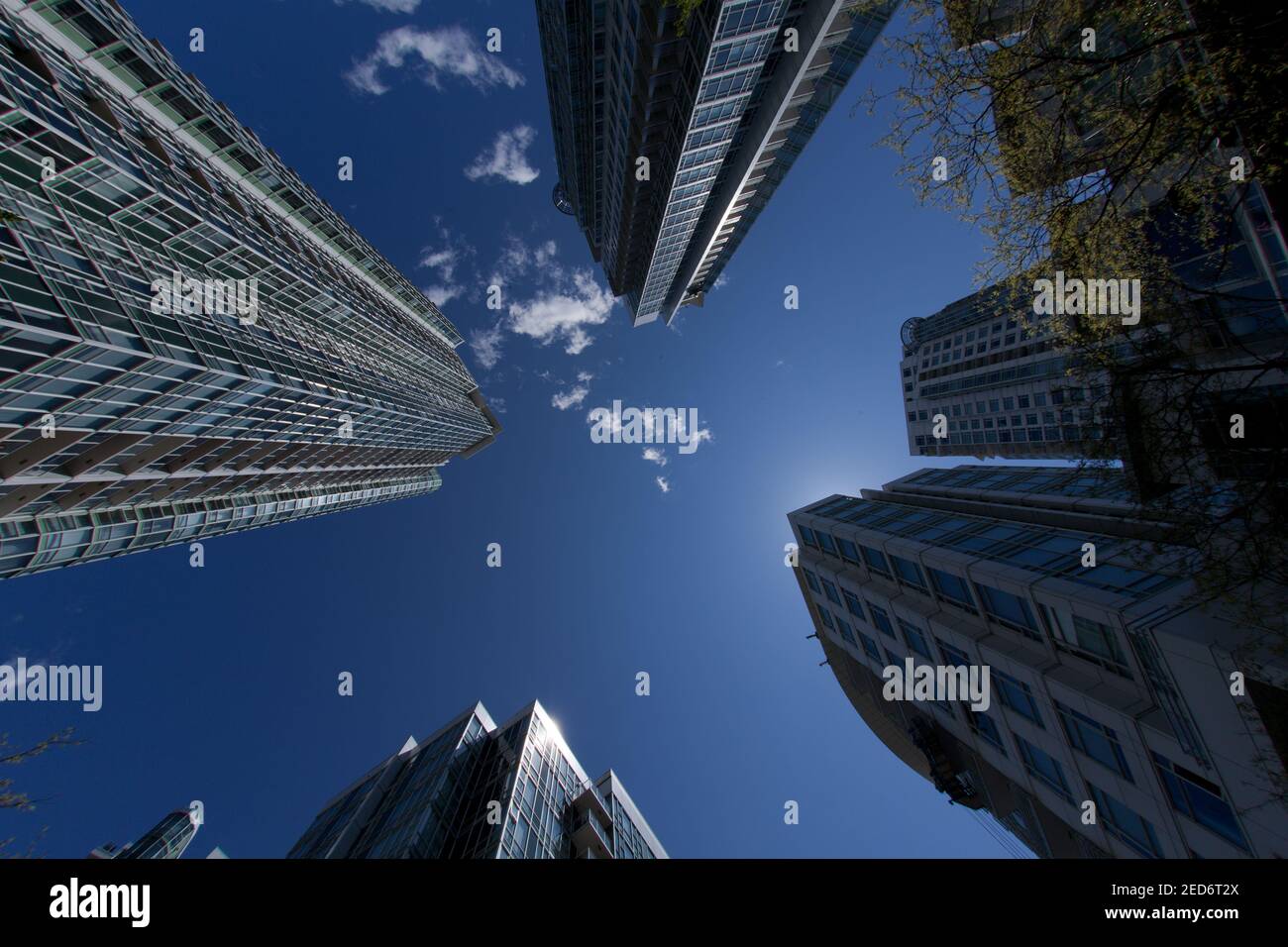 high rise buildings, photo taken with a fisheye lens Stock Photo - Alamy