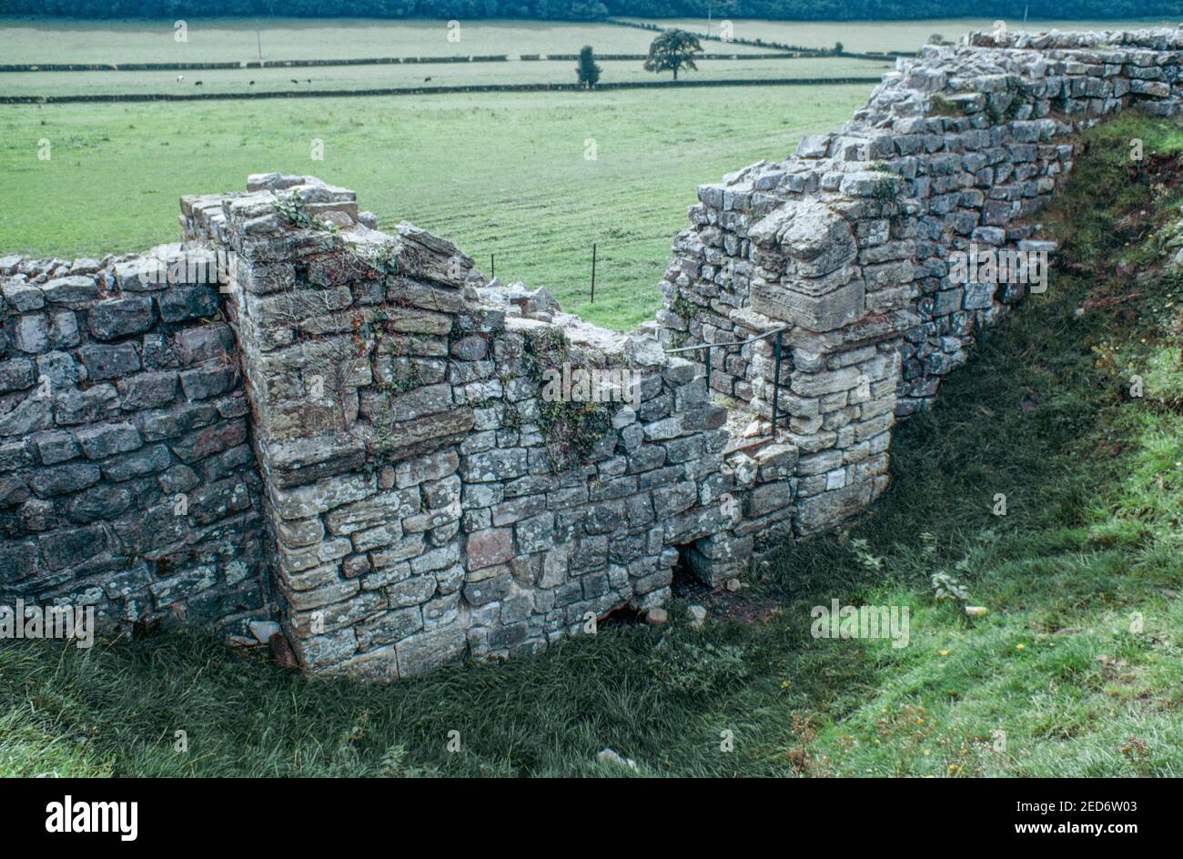 Ruins of Roman town Venta Silurum in Caerwent, Gwent, Wales. South gate ...
