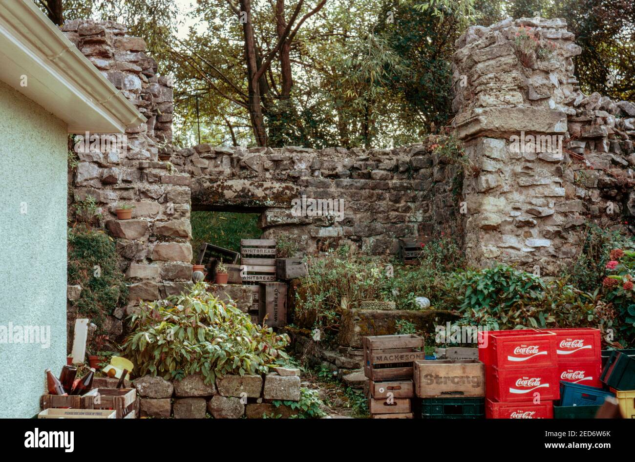Ruins of Roman town Venta Silurum in Caerwent, Gwent, Wales. North gate ...
