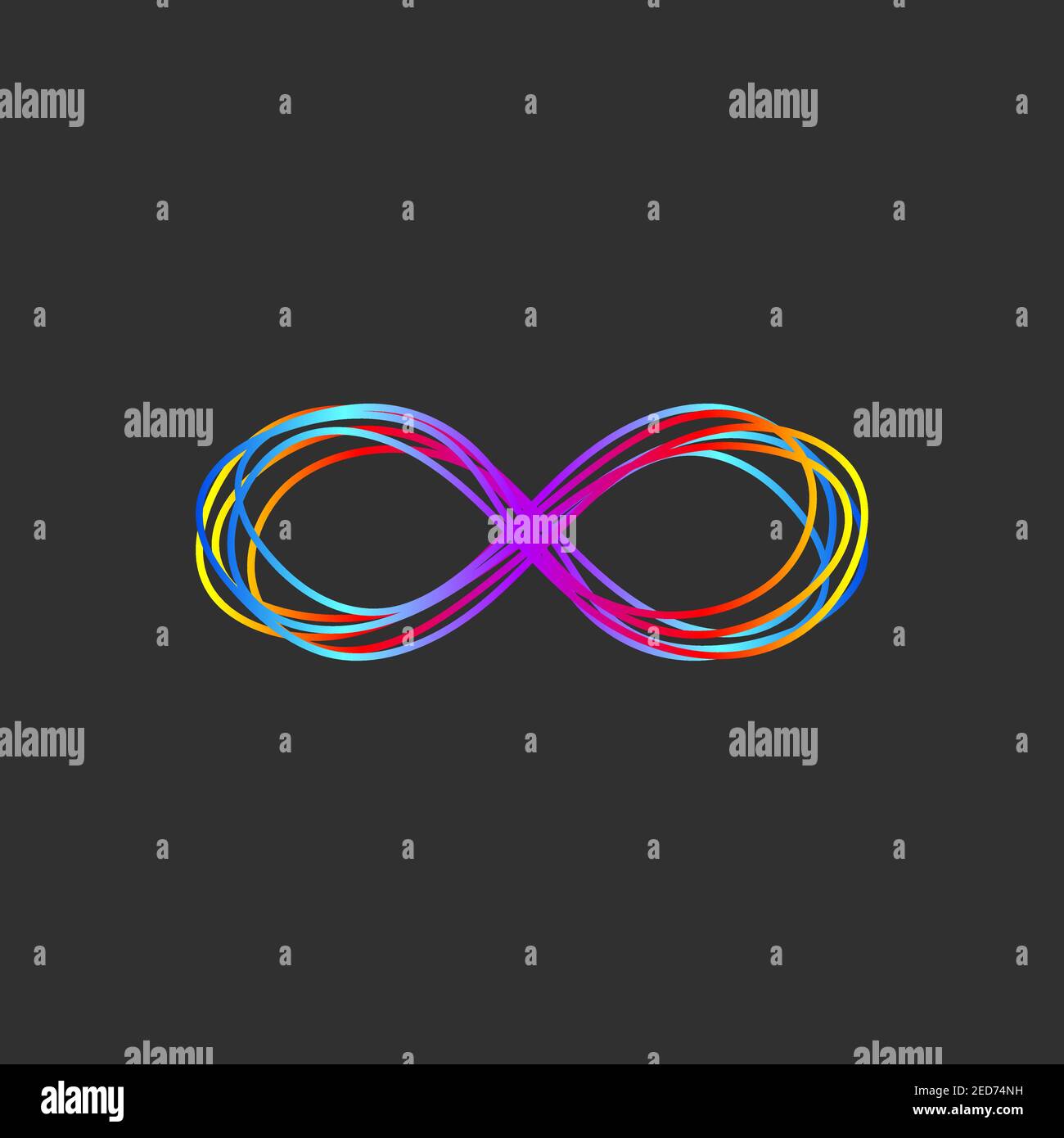 Infinity hand drawn doodle colorful gradient logo. Vector business ...