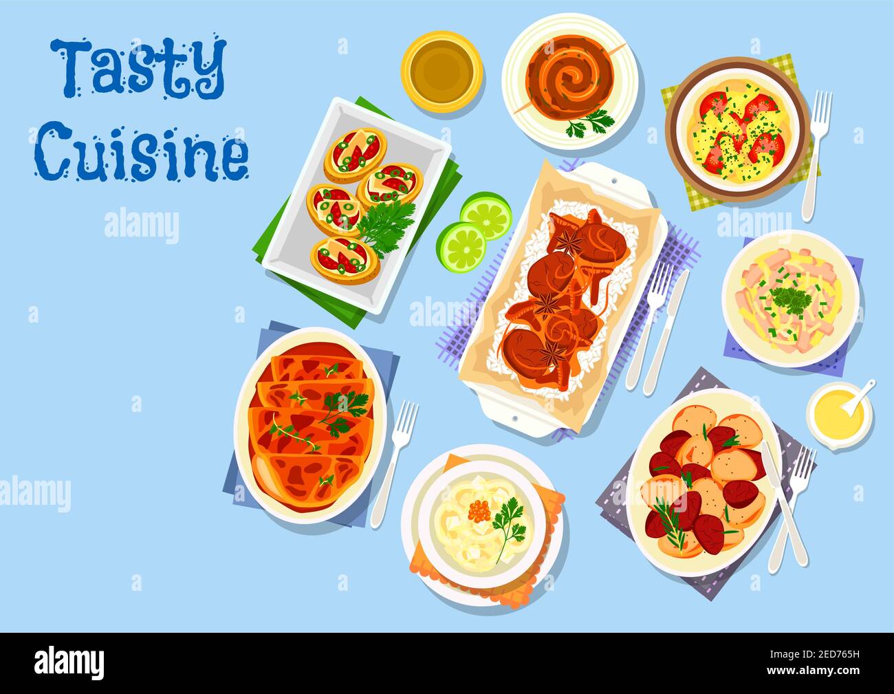 Top view chicken pork Stock Vector Images - Alamy