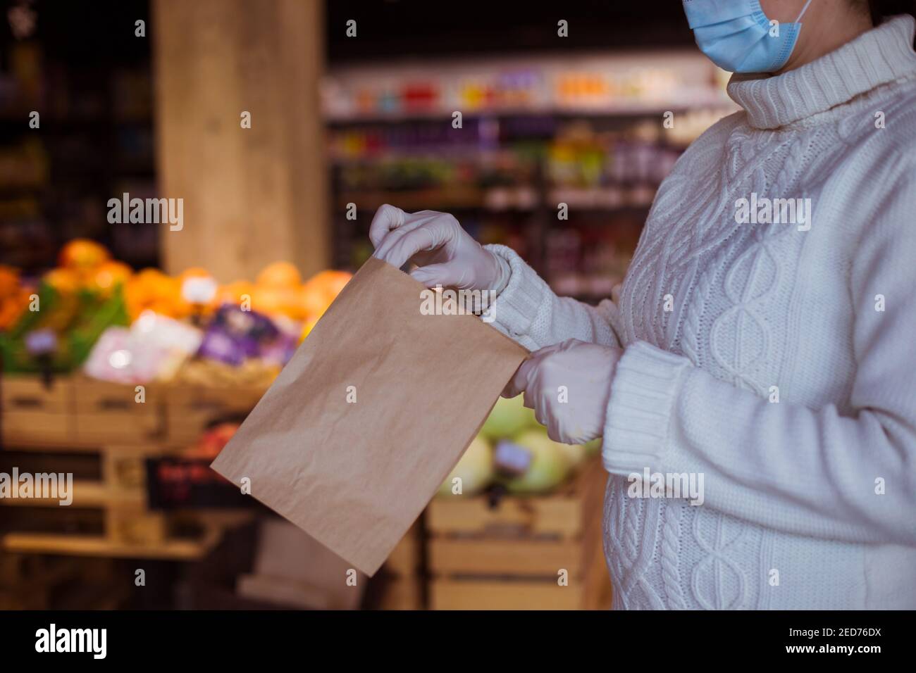 Using disposable bags and means of protection Stock Photo - Alamy
