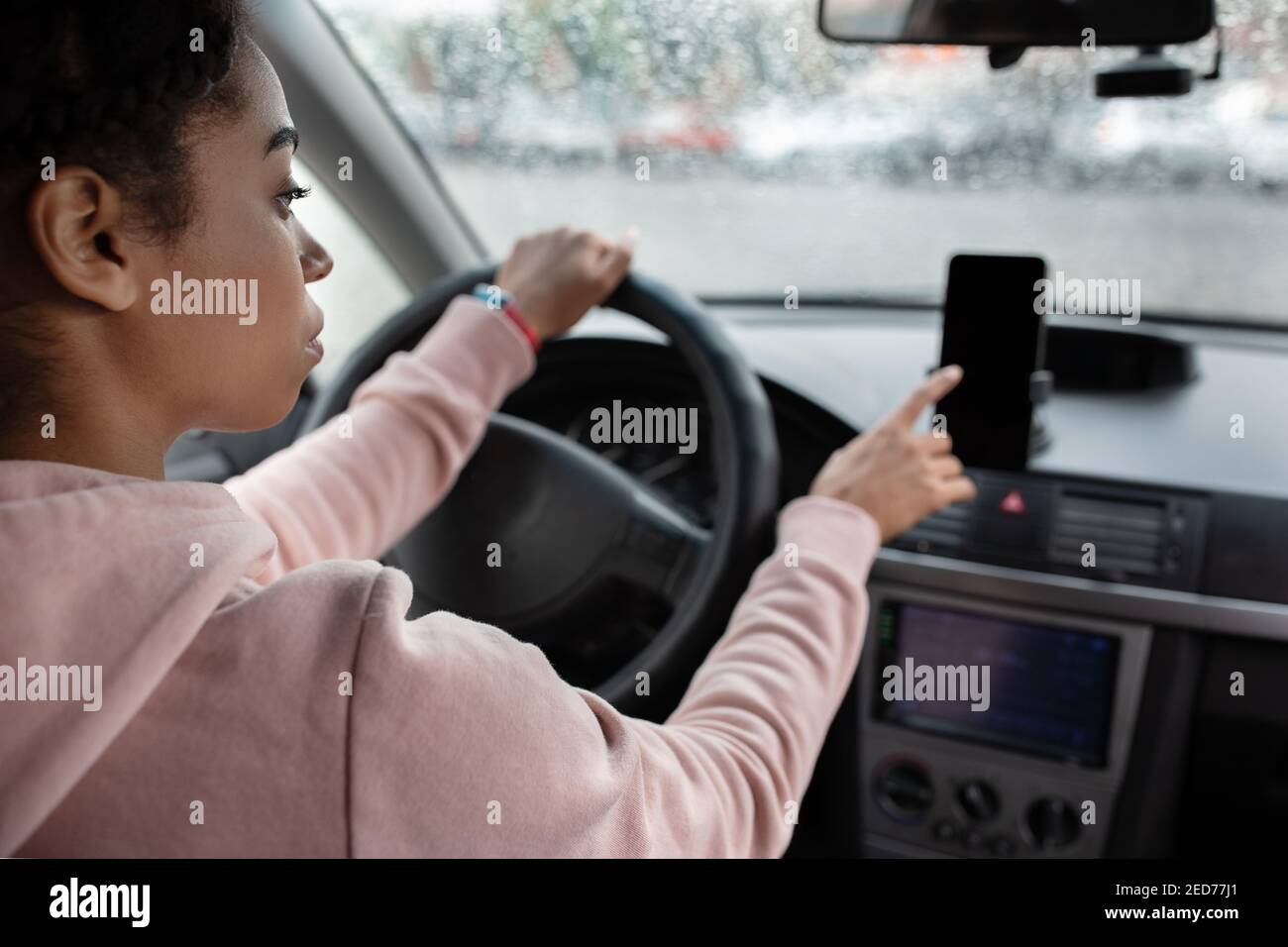 Make route without traffic jams on way to work Stock Photo - Alamy