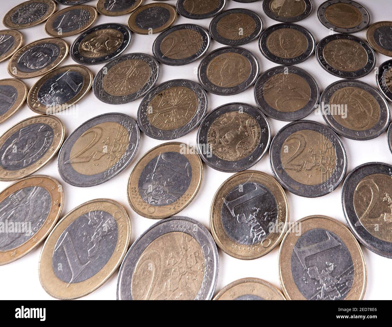 texture of european community coins Stock Photo - Alamy