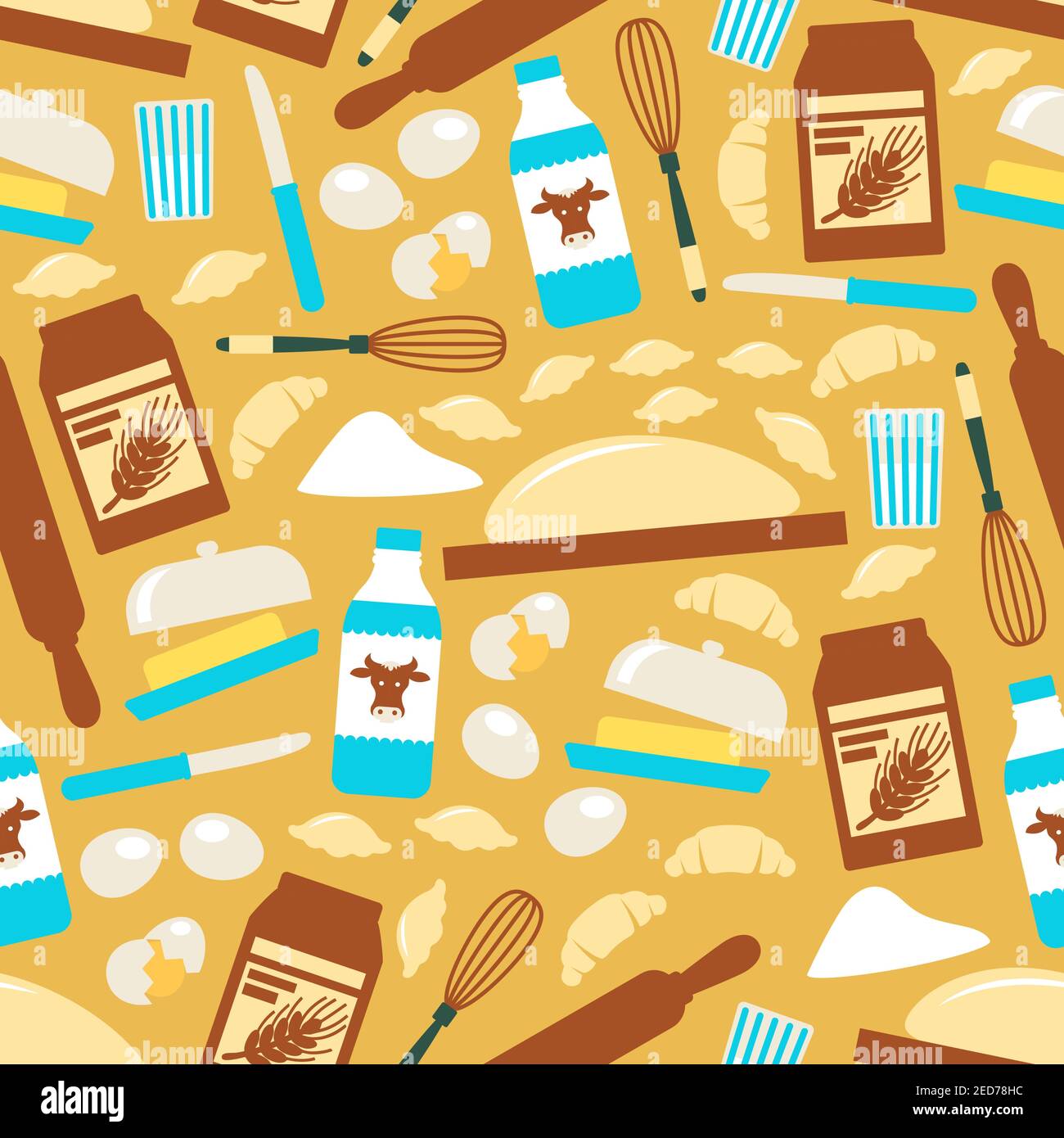 Baking seamless pattern. Vector pattern of pastry cooking tools ...