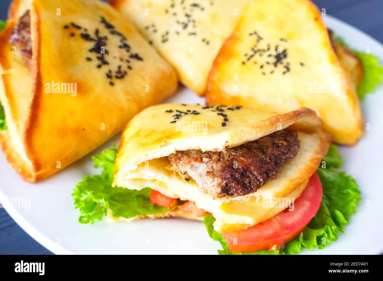 Delicious appetizing sandwich, fast a fast food Stock Photo - Alamy
