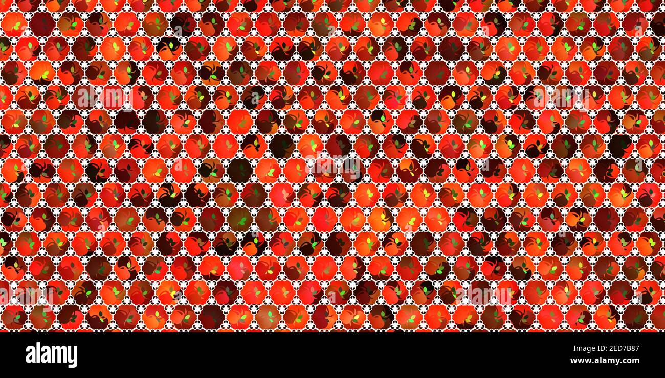 An illustration of abstract orange toned flower mandala pattern ...