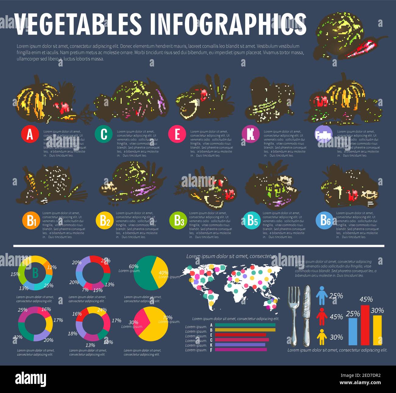 Vegetable infographics. Nutritional benefits and vitamin content of ...