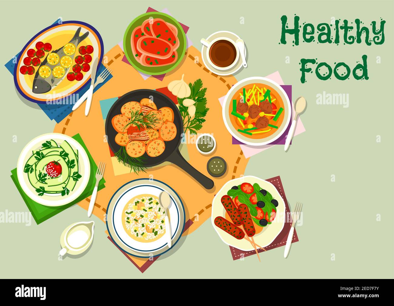 Baked fish with lemon and basil icon served with grilled meatloaf ...