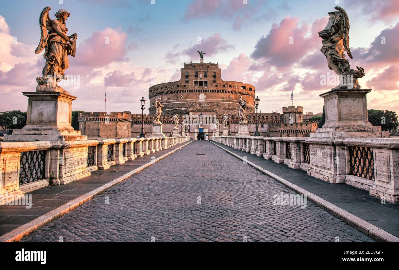 ROME, ITALY - CIRCA AUGUST 2020: Castel Sant'Angelo (Saint Angel Castle ...