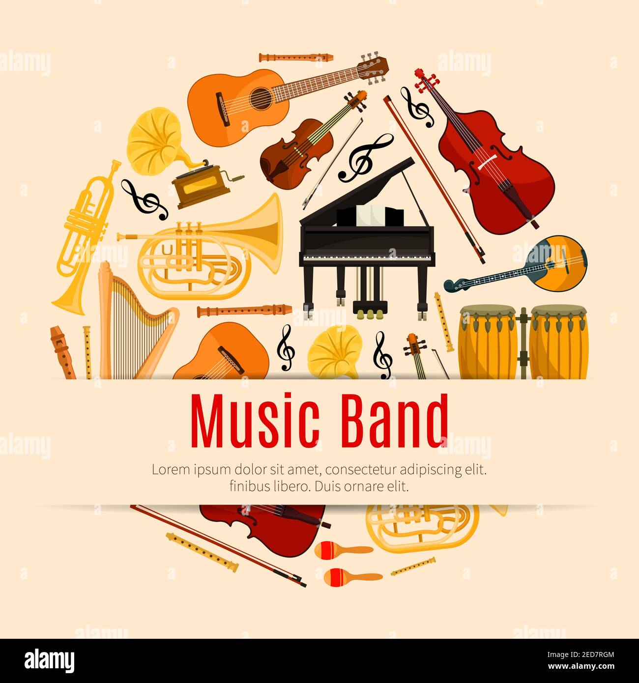 Harp band Stock Vector Images - Alamy