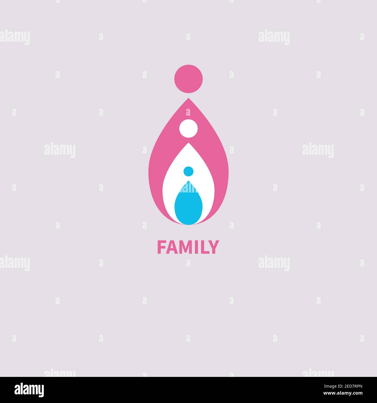 Happy family logo of three people, mother, father and child. Family ...